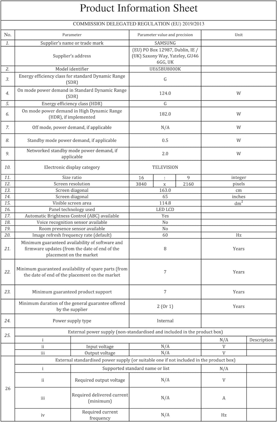 Samsung 65BU8000 65-Inch Crystal 4K UHD Smart TV – DigitalNest ...